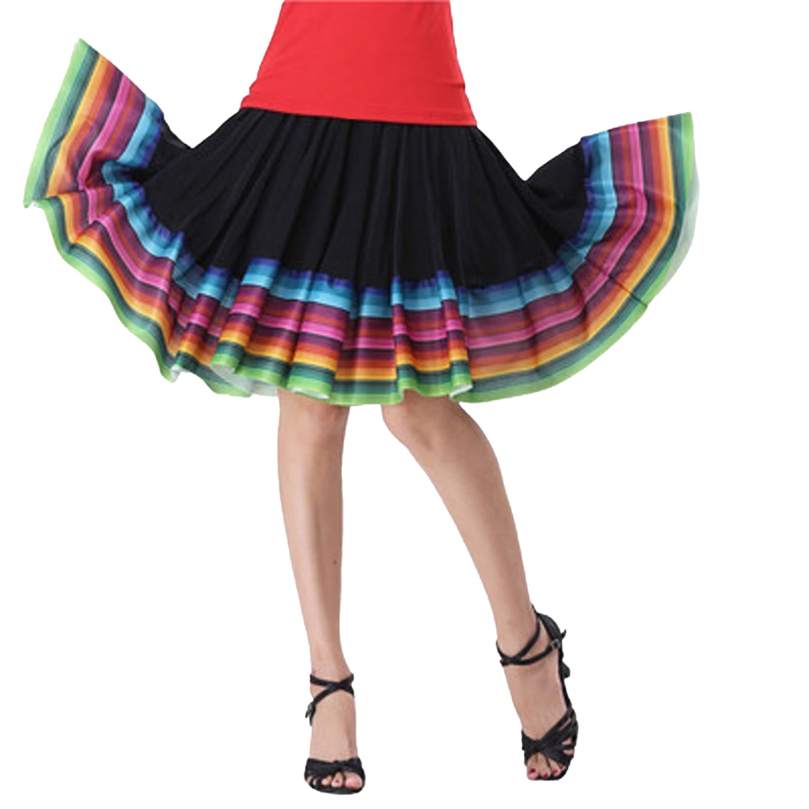 Doomiva Women's Pleated Long Maxi Skirt High Waisted Stage Performance ...