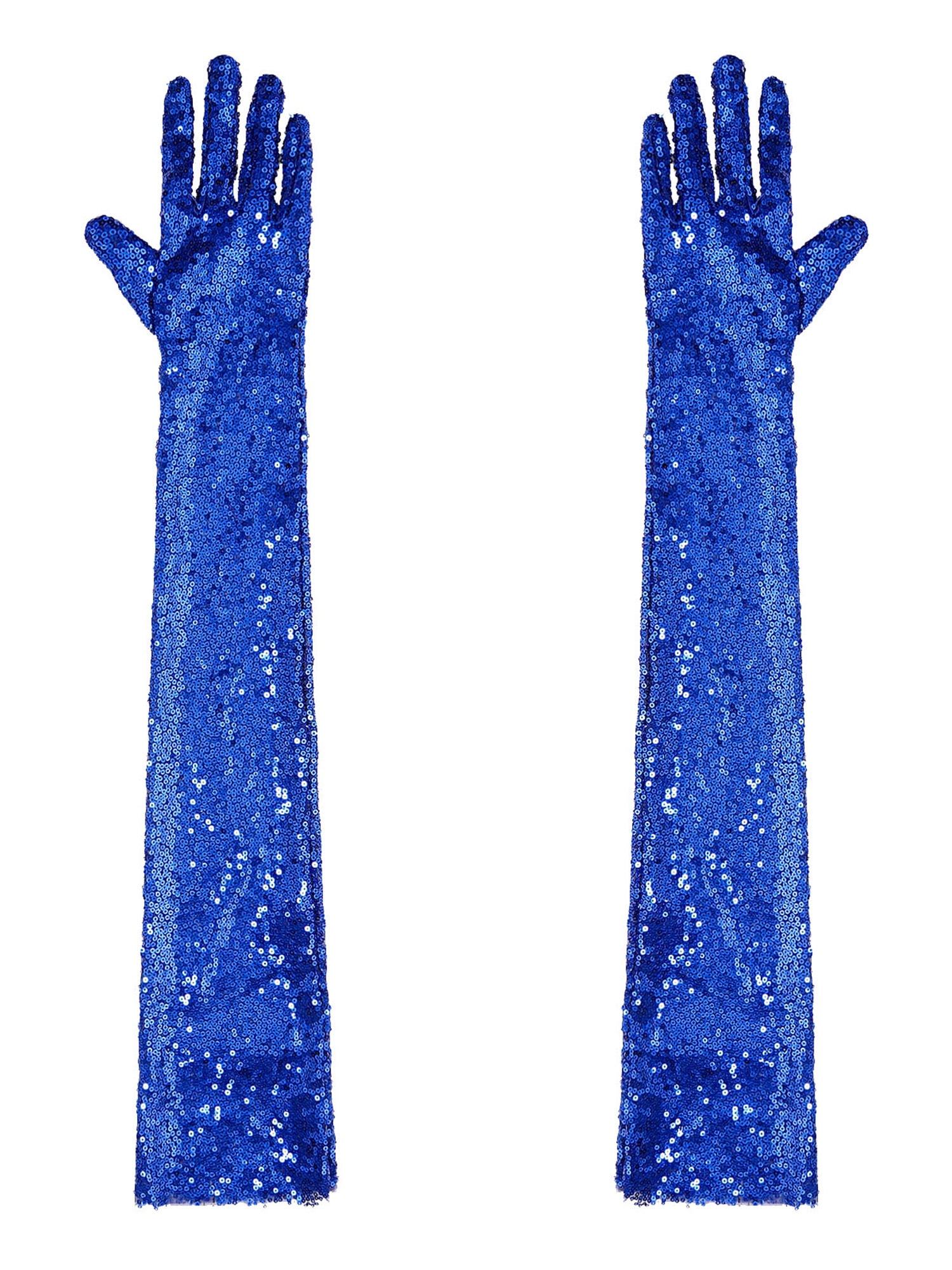Doomiva Womens 1920s Shiny Sequin Mesh Long Finger Gloves Classic ...