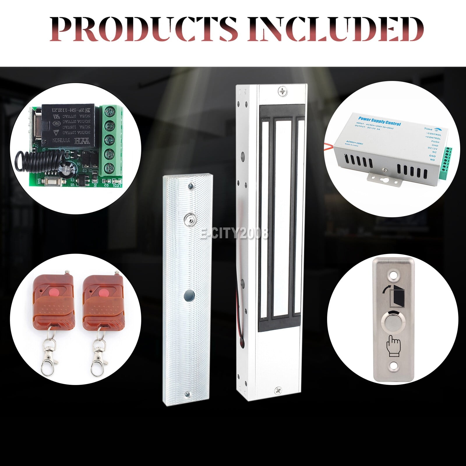 Door Access Control Kit 280kg/600lb Electric Magnetic Lock Entry Exit ...