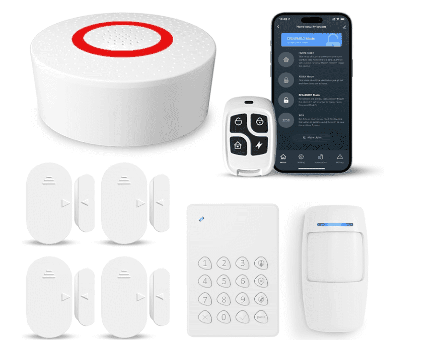 Door Alarm System, DIY Smart Home Alarm Security System 7 Pieces-Kit ...