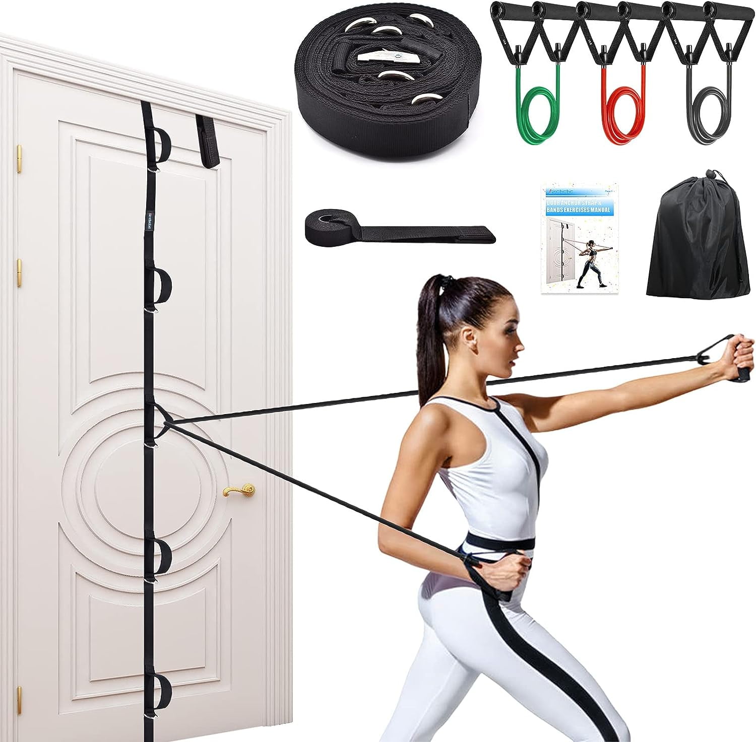 Door Anchor Strap for Resistance Bands Exercises, Multi Point Anchor ...