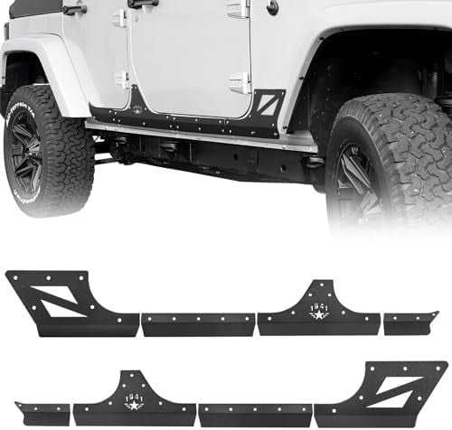 Door Armor Cladding Skid Plate Rocker Panel Guard Compatible with 2007-2018 Jeep Wrangler JK ...