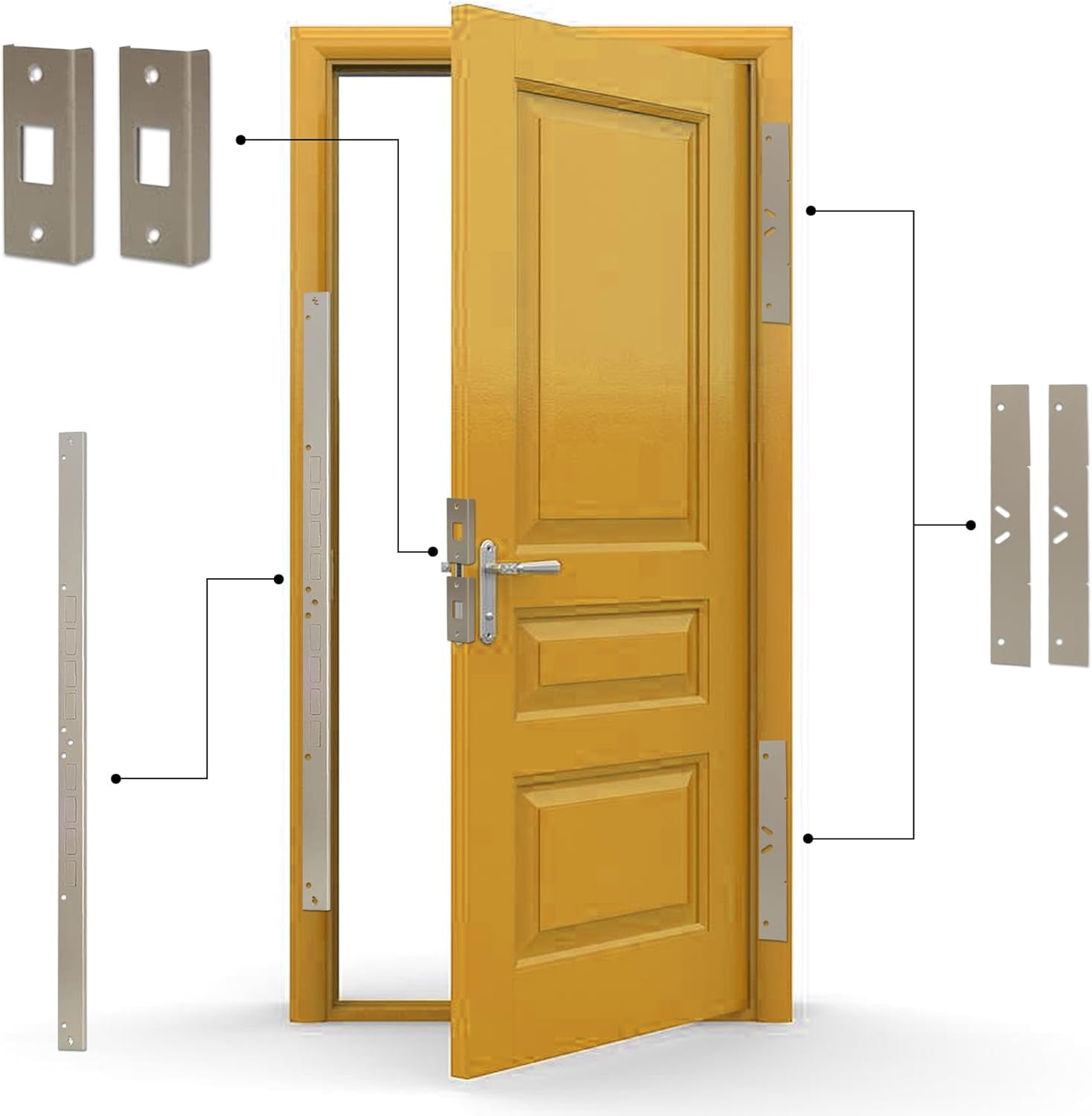 Door Armor MAX Single Door Security Kit, Door Reinforcement Set for ...