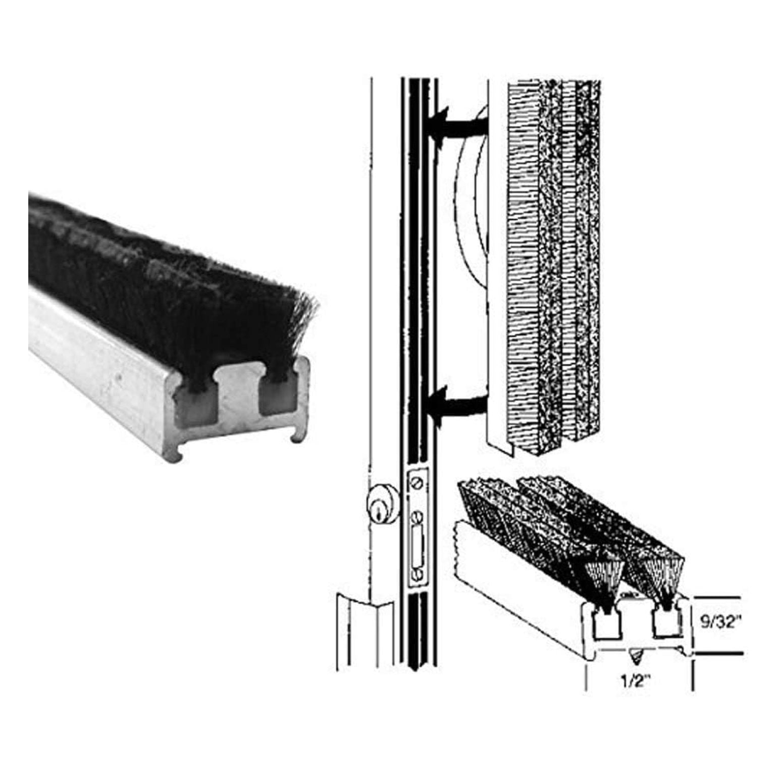 Door Astragal Weatherstripping 96 Inch - Entrance Door Seal Replacement ...