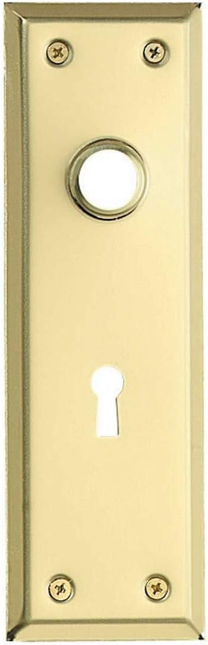 Door Back Plate Bright Solid Brass Stamped W/Keyhole 7 1/8" | Renovator ...