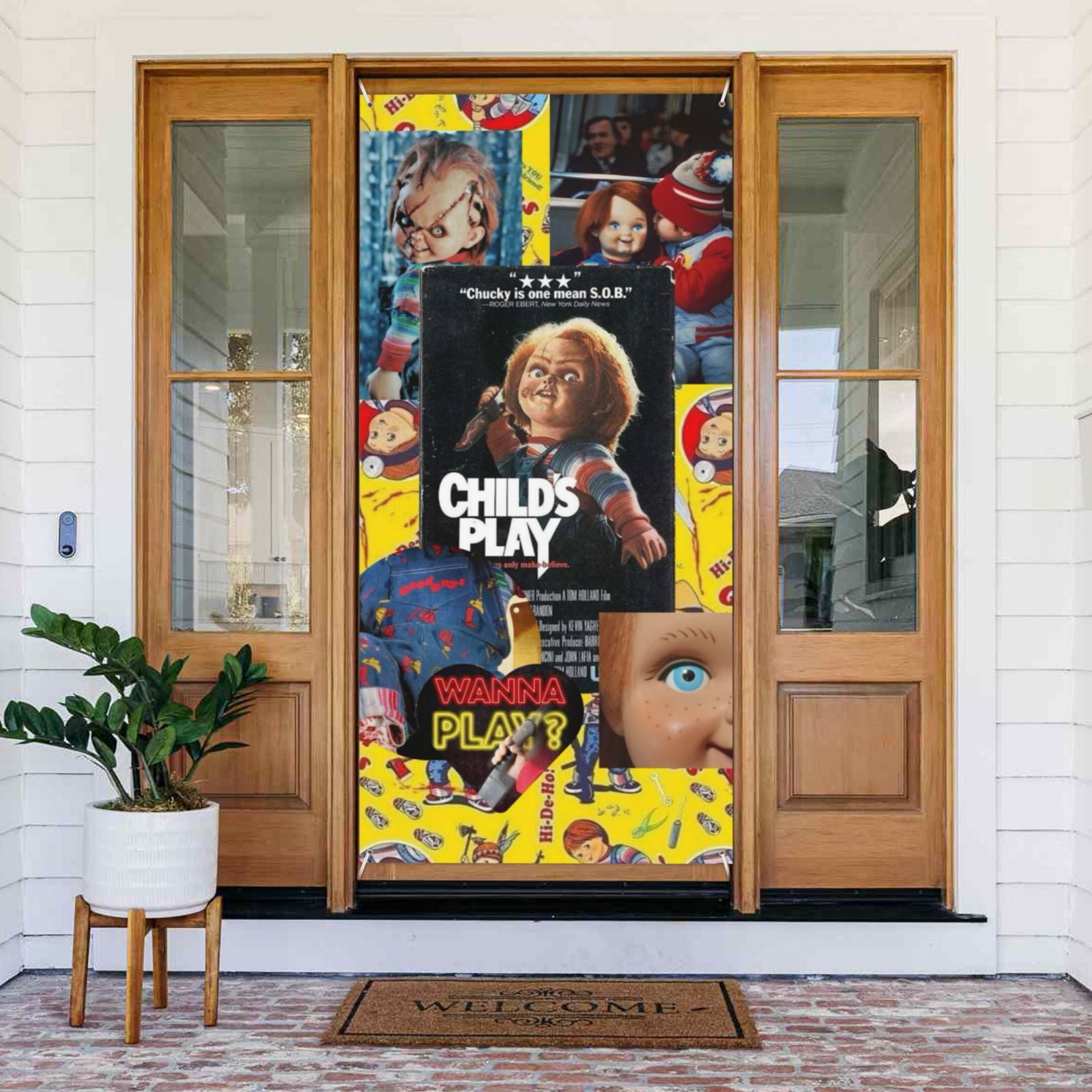 Door Banner Decorations Child's Play Chucky Porch Sign Banner Indoor ...