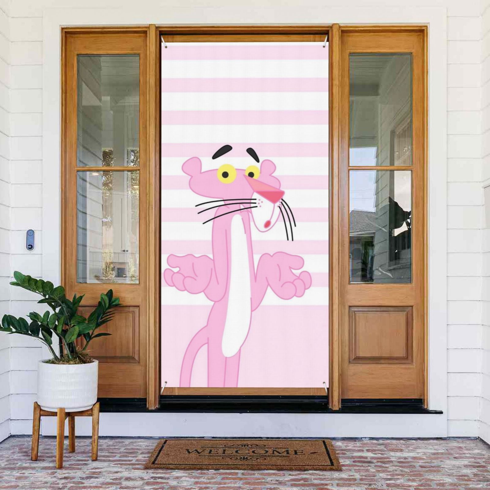 Door Banner Decorations Pink Panther Porch Sign Banner Indoor Outdoor ...