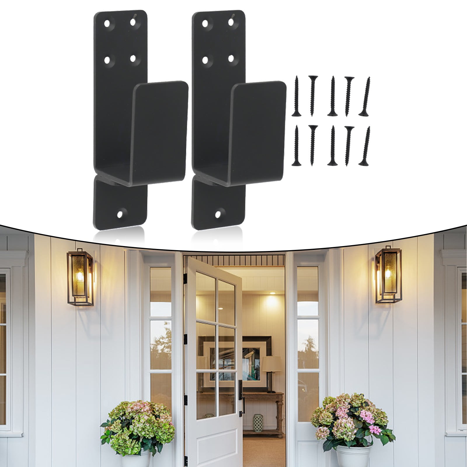 Door Barricade Brackets,2 Pack Drop Open Bar Holder For Home Security ...