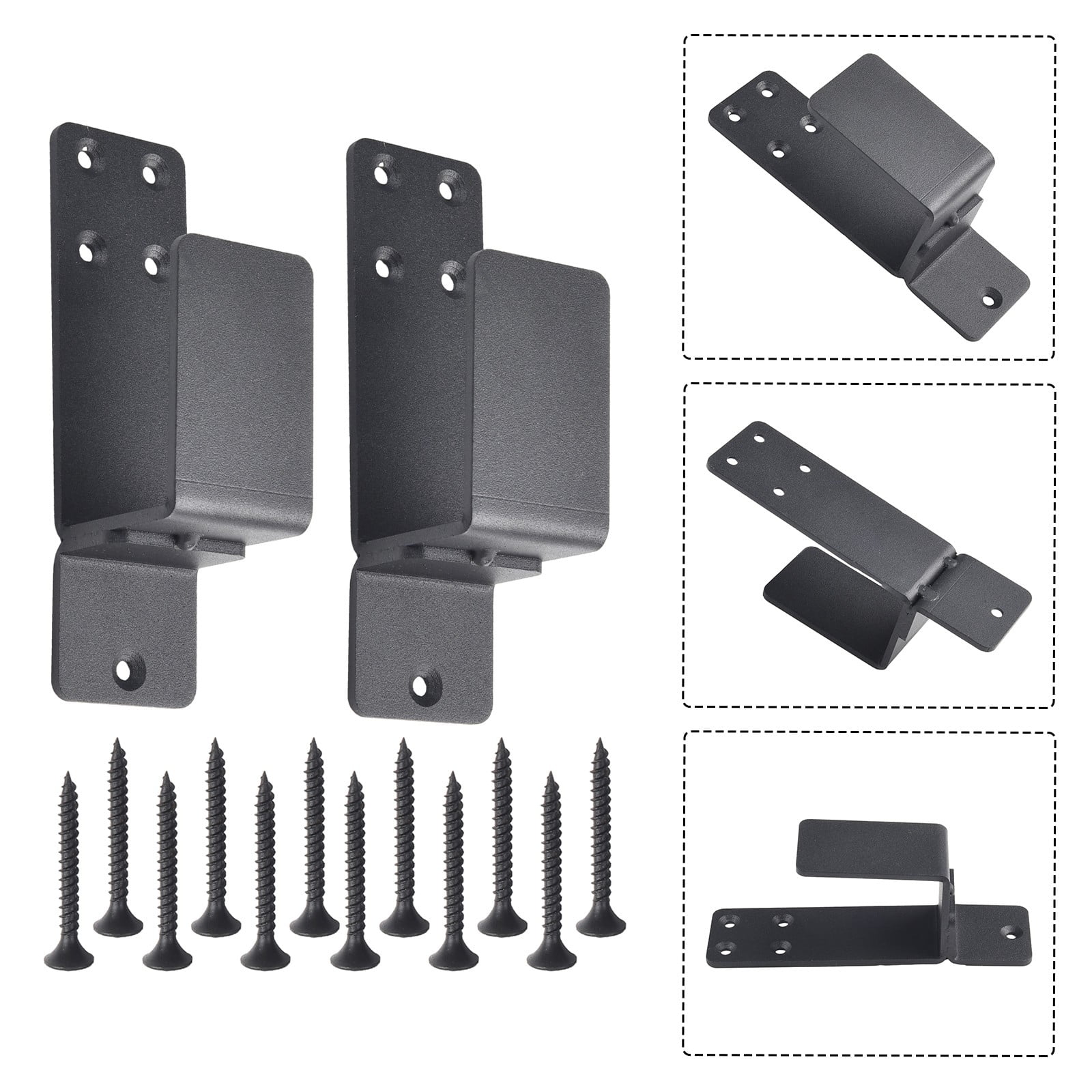 Door Barricade Brackets for 2x4 Lumber, U-Shaped Steel Design, Rust ...