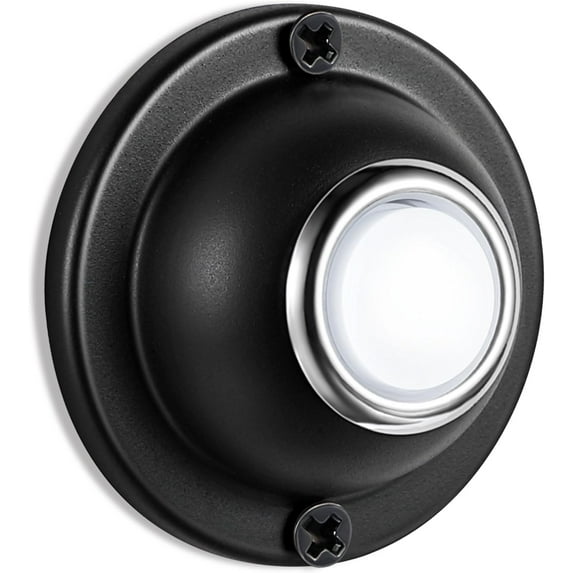Door Bell Button, Round Metal Doorbell Button Wired Lighted Up LED Door ...