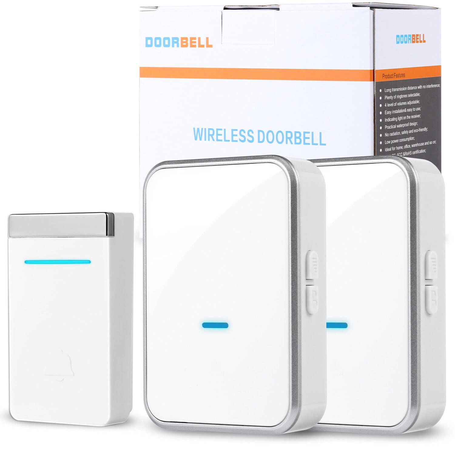 Door Bells & Chimes Wireless Kit, No Battery Required, Extra Lound for ...