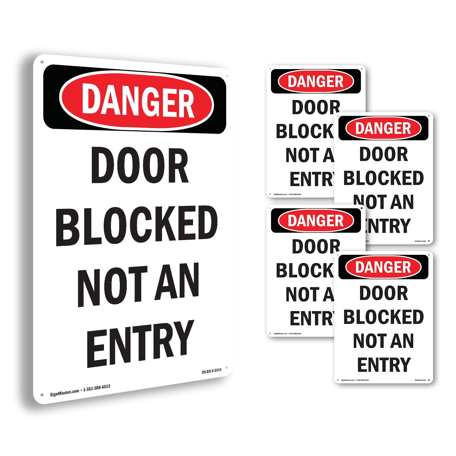 Door Blocked Not An Entry OSHA Danger Rigid Plastic Sign 24 Inch x 18 ...