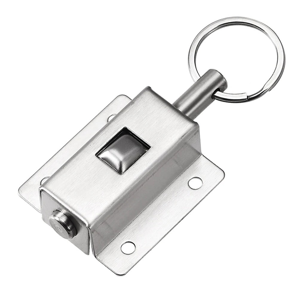Door Bolt, Stainless Steel Ring-Pull Spring Loaded Auto Sliding Latch ...