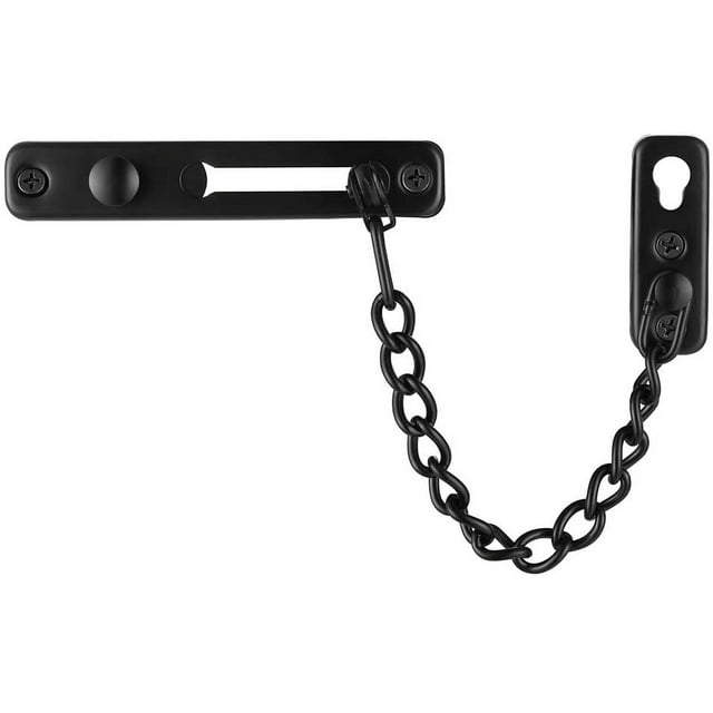 Door Chain Lock Black, Stainless Steel Door Guard with Spring Anti ...