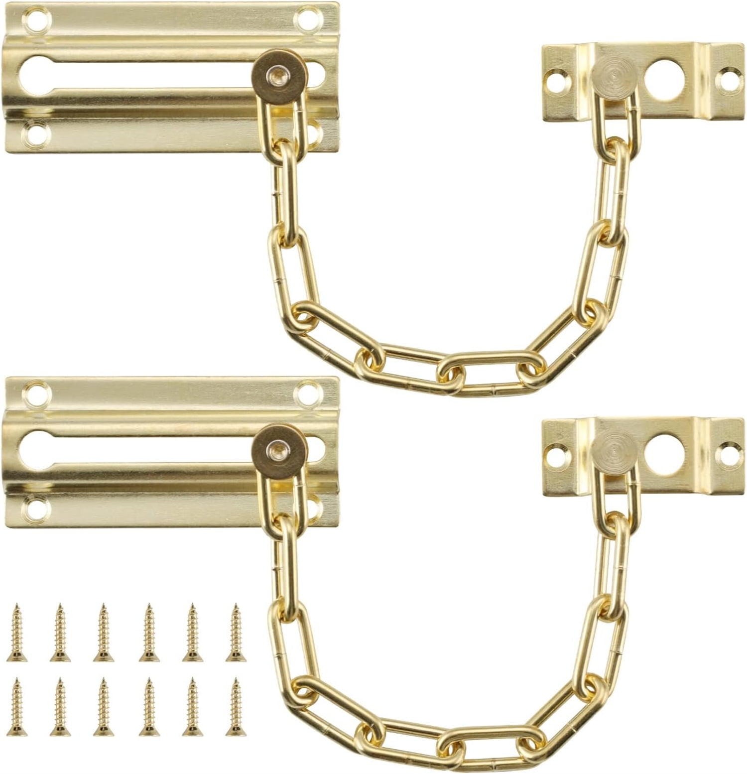 Door Chain Lock,Happon 2 Pack Solid Brass Security Door Chain Guard ...