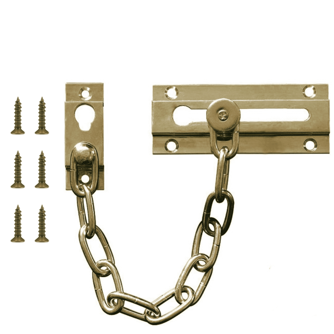 Door Chain Lock, Solid Brass Security Door Chain Guard, Heavy Duty Door ...