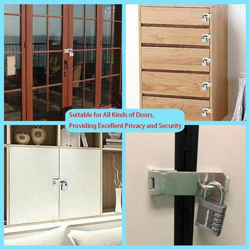 Door Clasp Lock Anti Theft Hasp Staple Shed Latch Stainless Steel Door ...