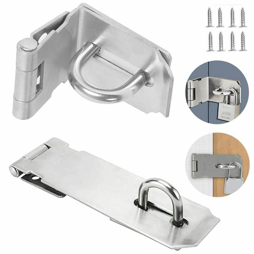 Door Clasp Lock Anti Theft Hasp Staple Shed Latch Stainless Steel Door ...