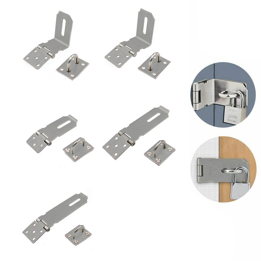 Door Clasp Lock Anti Theft Hasp Staple Shed Latch Stainless Steel Door ...