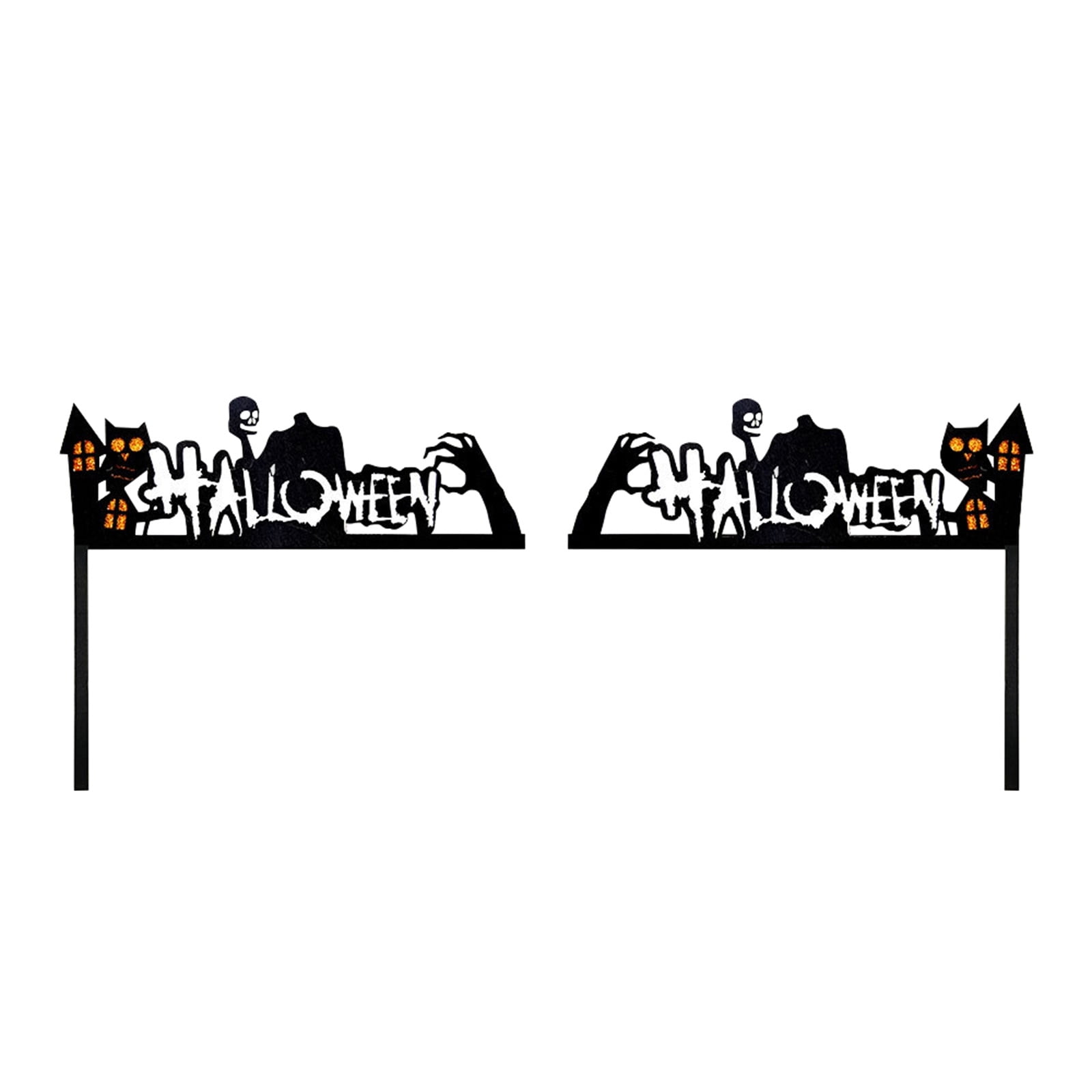 Door Corner Decor 2 Pieces Felt, Spider Webs Bats Pumpkin Witch Right ...
