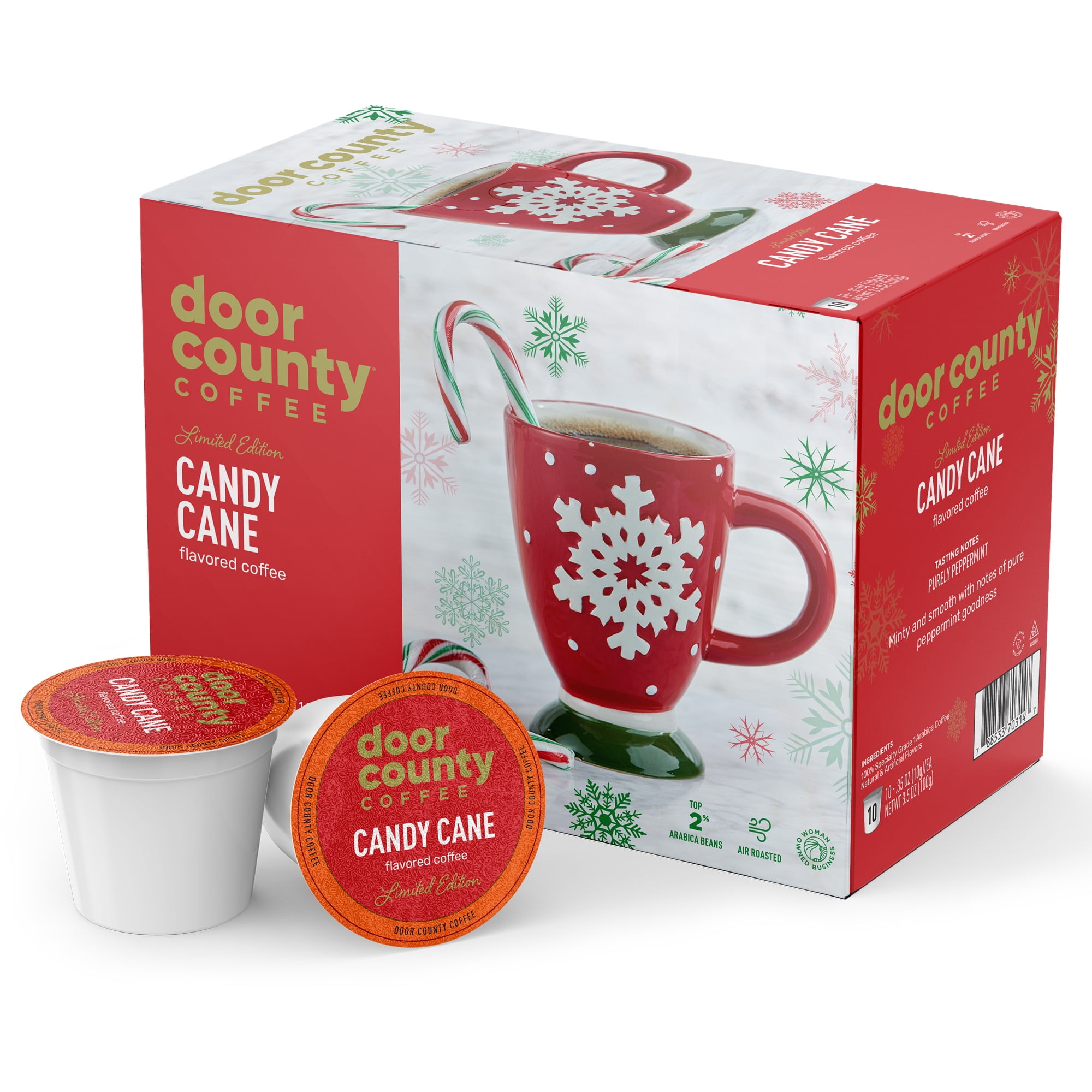 Door County Christmas Coffee K Cups, Candy Cane Peppermint Flavor ...