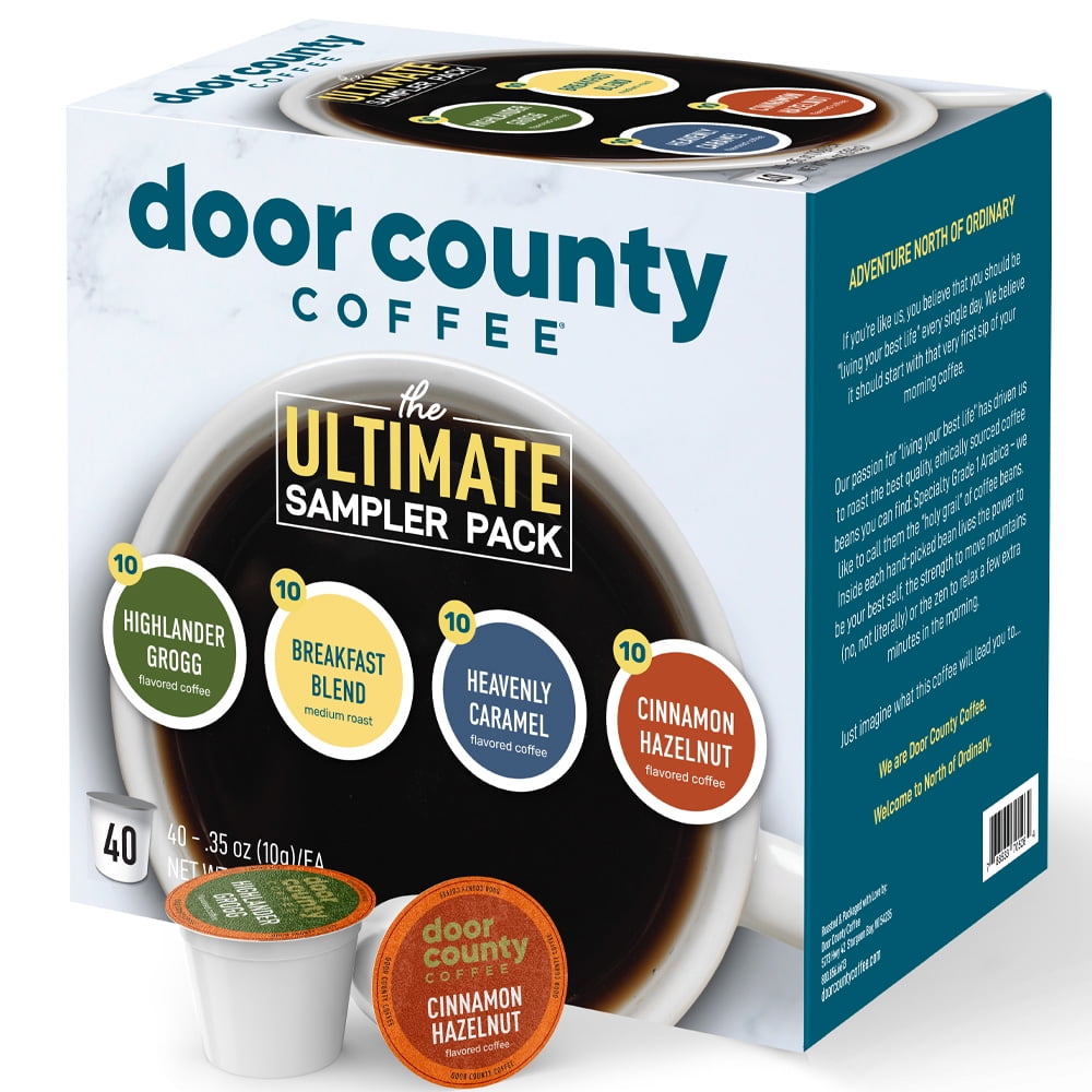 Door County Coffee Ultimate Single Serve Cup Sampler, 40 Cups, Variety ...