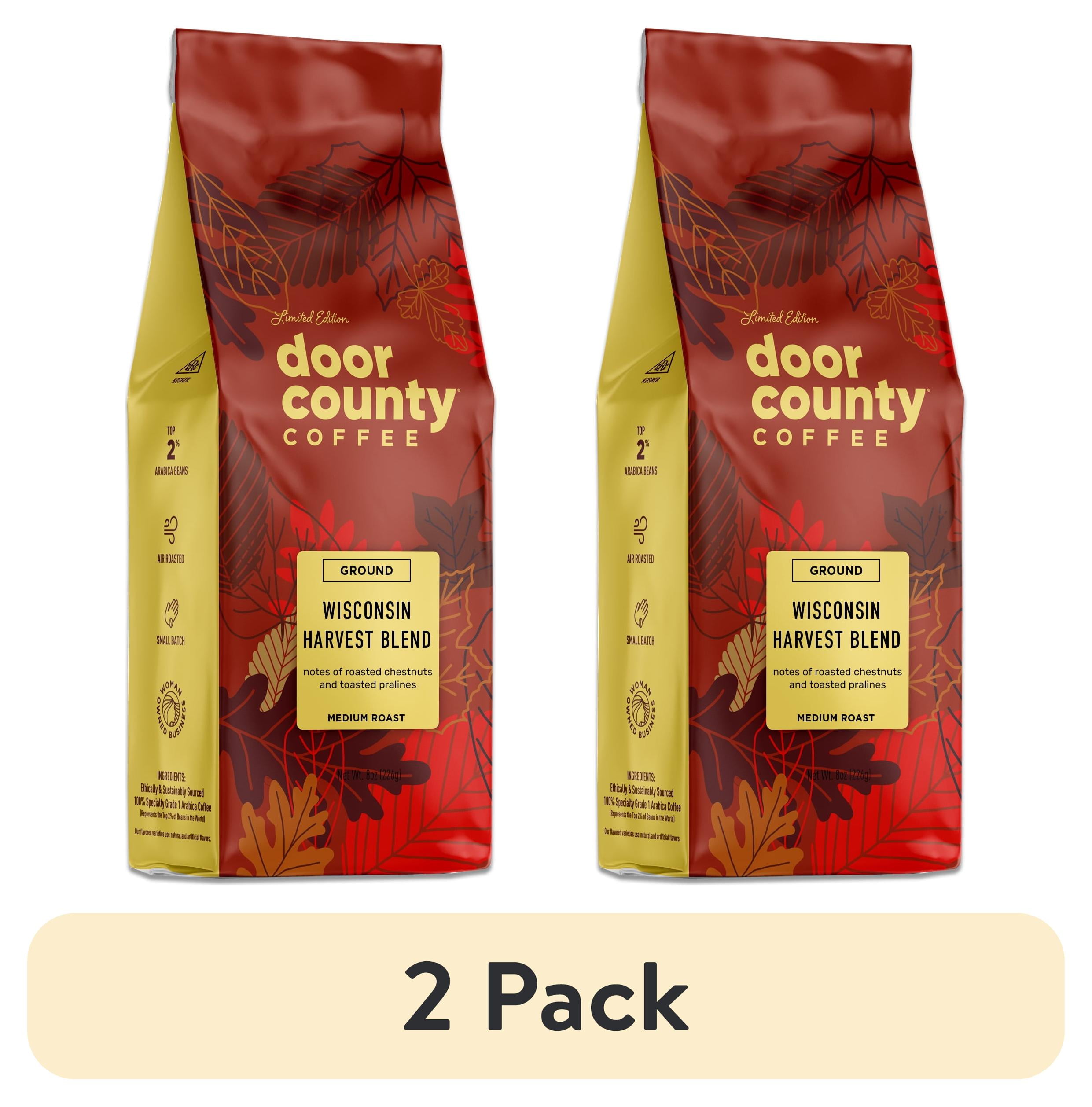 (2 pack) Door County Coffee Wisconsin Harvest Blend, Roasted Chestnuts ...