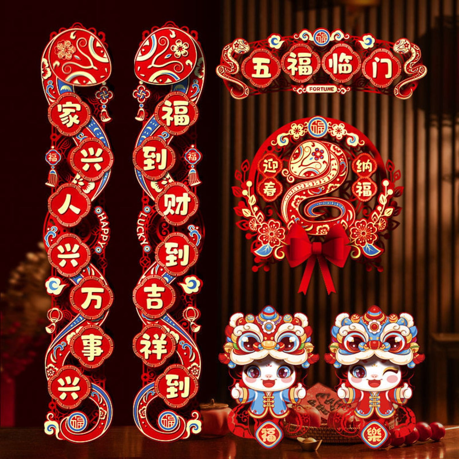Door Couplets Spring New Flannel Wall Hanging Banner Set Home Entrance ...