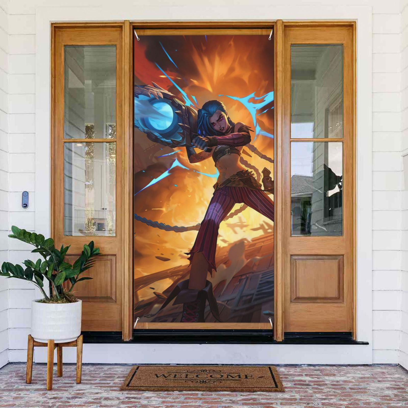 Door Cover Banner Decorations, Arcane Jinx Photo Background For Game ...