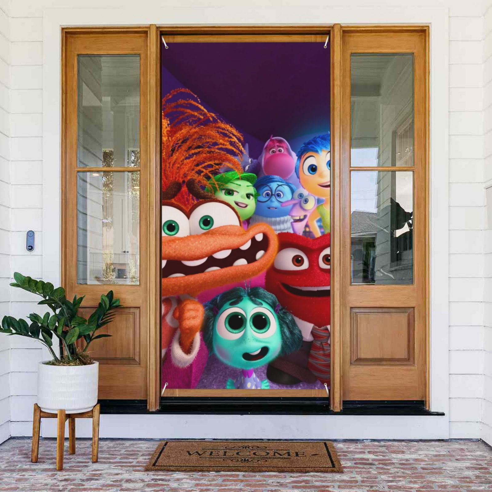Door Cover Banner Decorations, Inside Out 2 Photo Background For Game ...