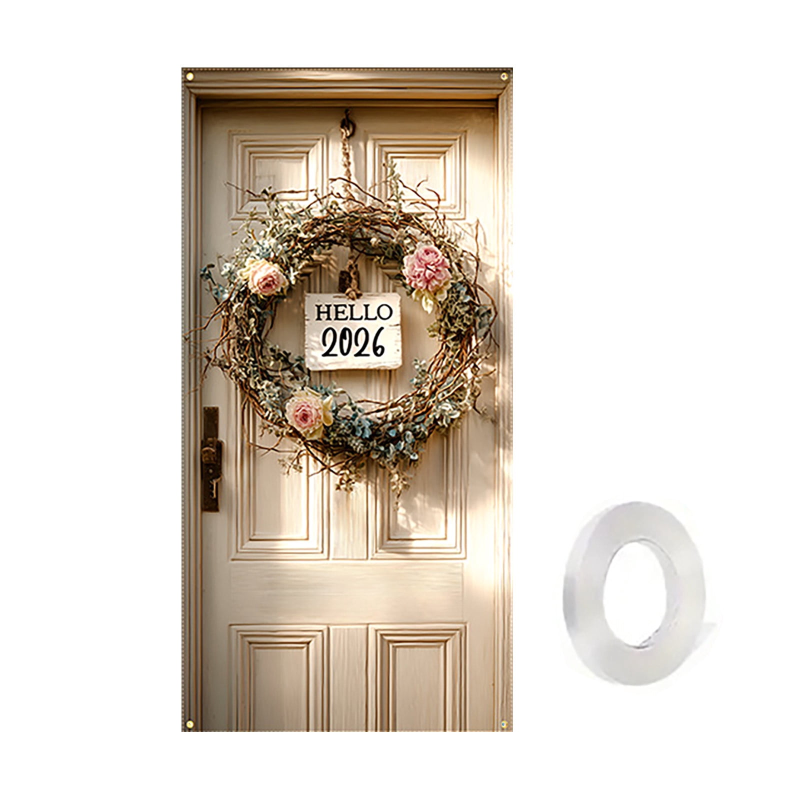 Door Cover Banner，New Year Decoration for Front Porch Home Office ...
