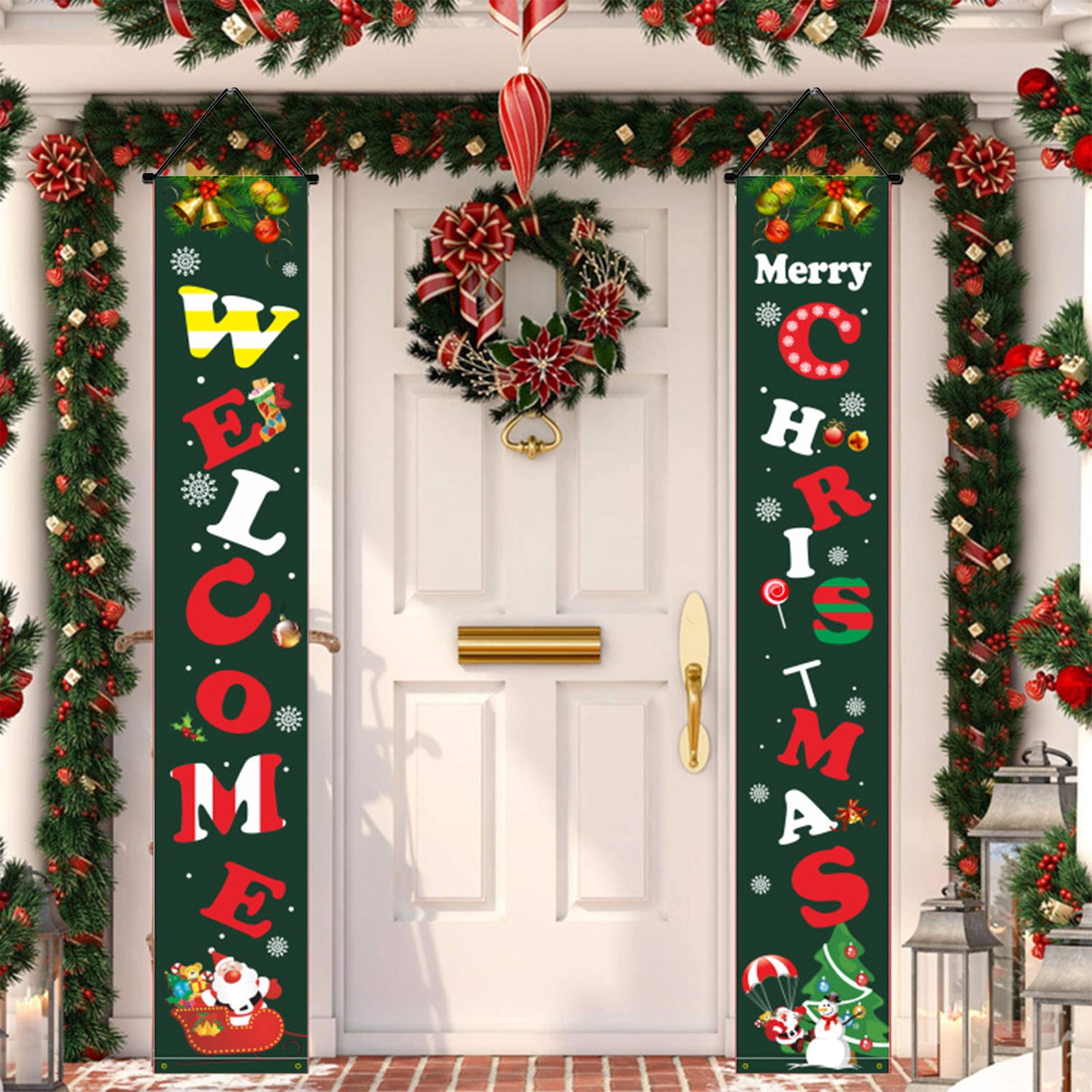 Door Cover,Christmas Door Cover Banner,Christmas Couplet Door Curtain ...