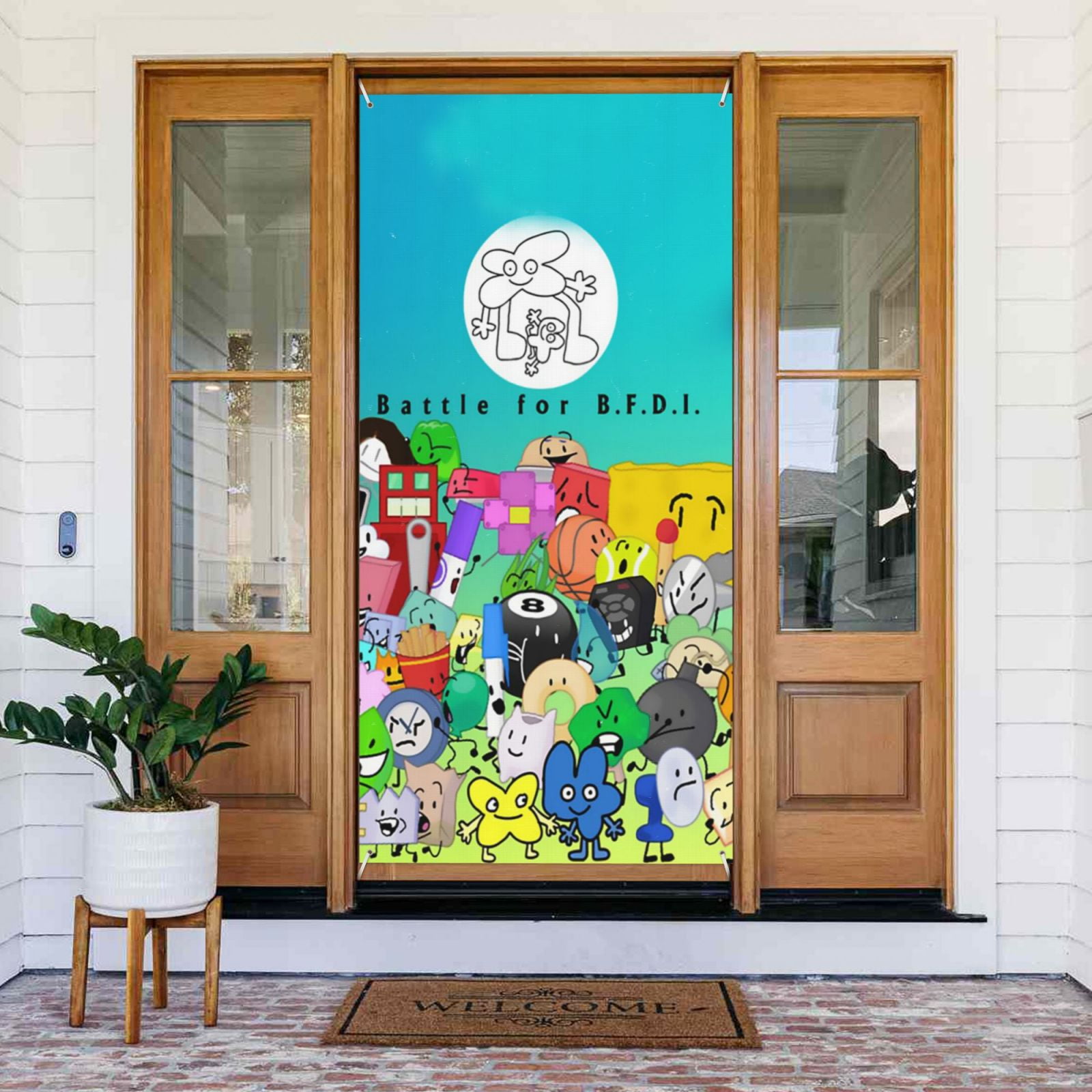 Door Cover Decorated Banner Battle Anime for Bfdi Holiday Party Indoor ...