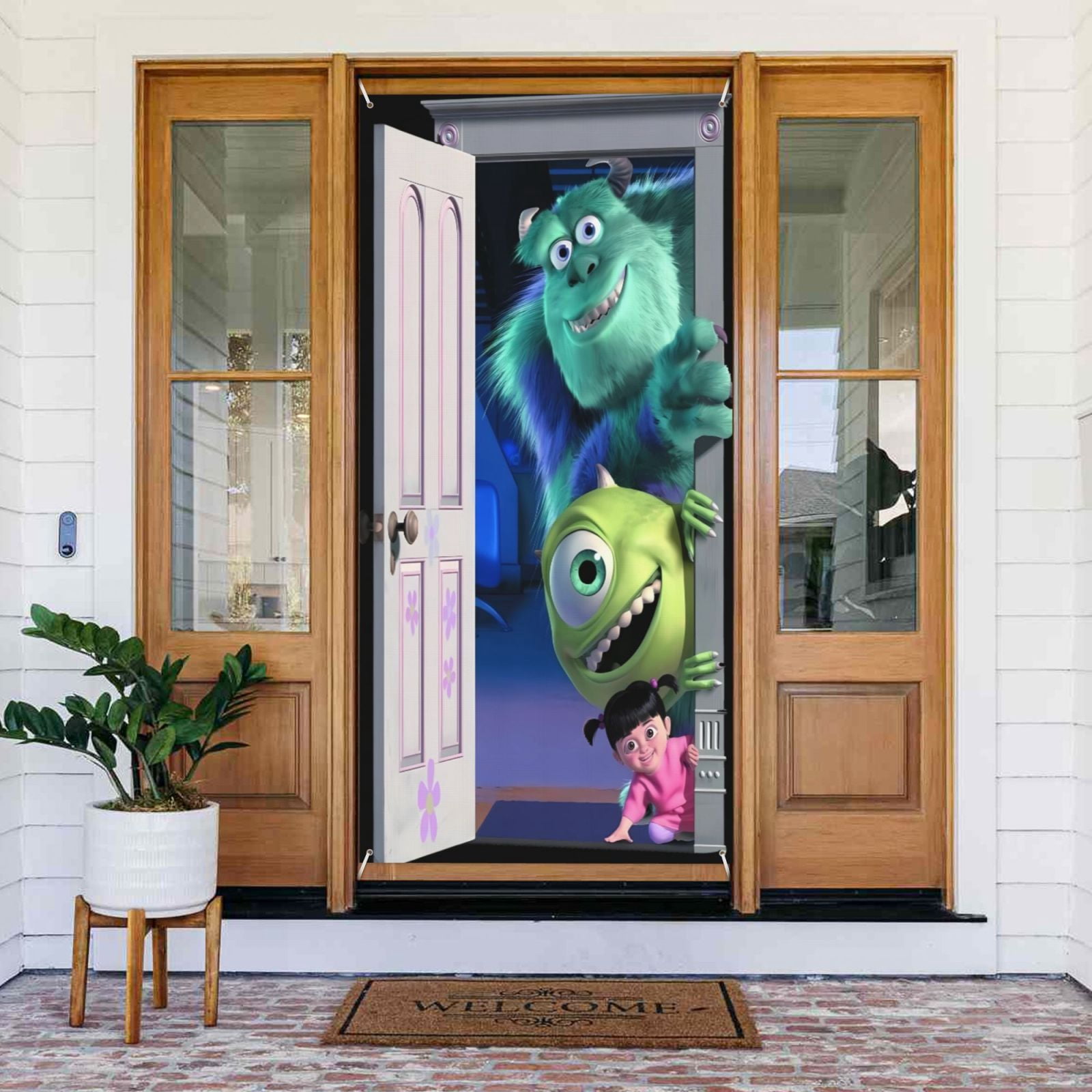 Door Cover Decorated Banner Monsters Inc Hanging Banner Backdrop ...
