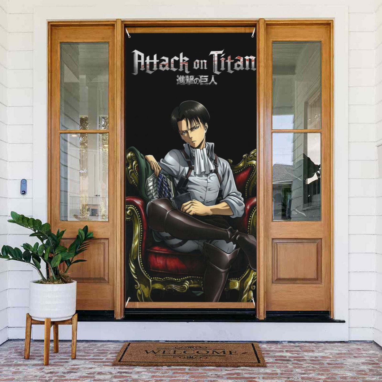 Door Cover Decoration Attack on Titan Levi Ackerman Hanging Banner ...