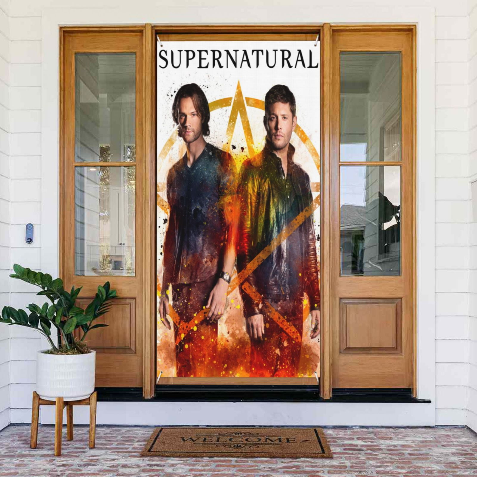 Door Cover Decoration Banner Supernatural Hanging Banner Backdrop ...