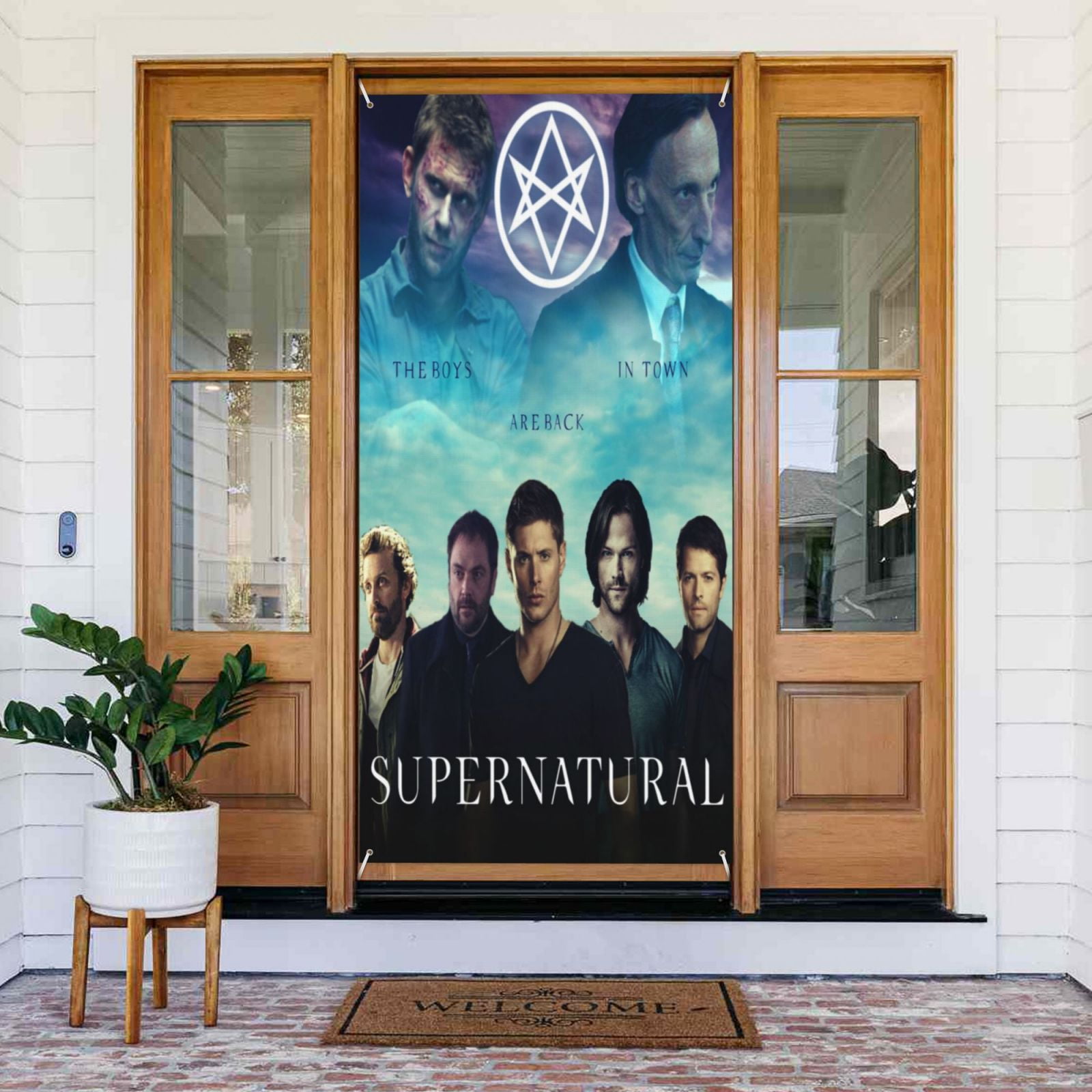Door Cover Decoration Banner Supernatural Hanging Banner Backdrop ...