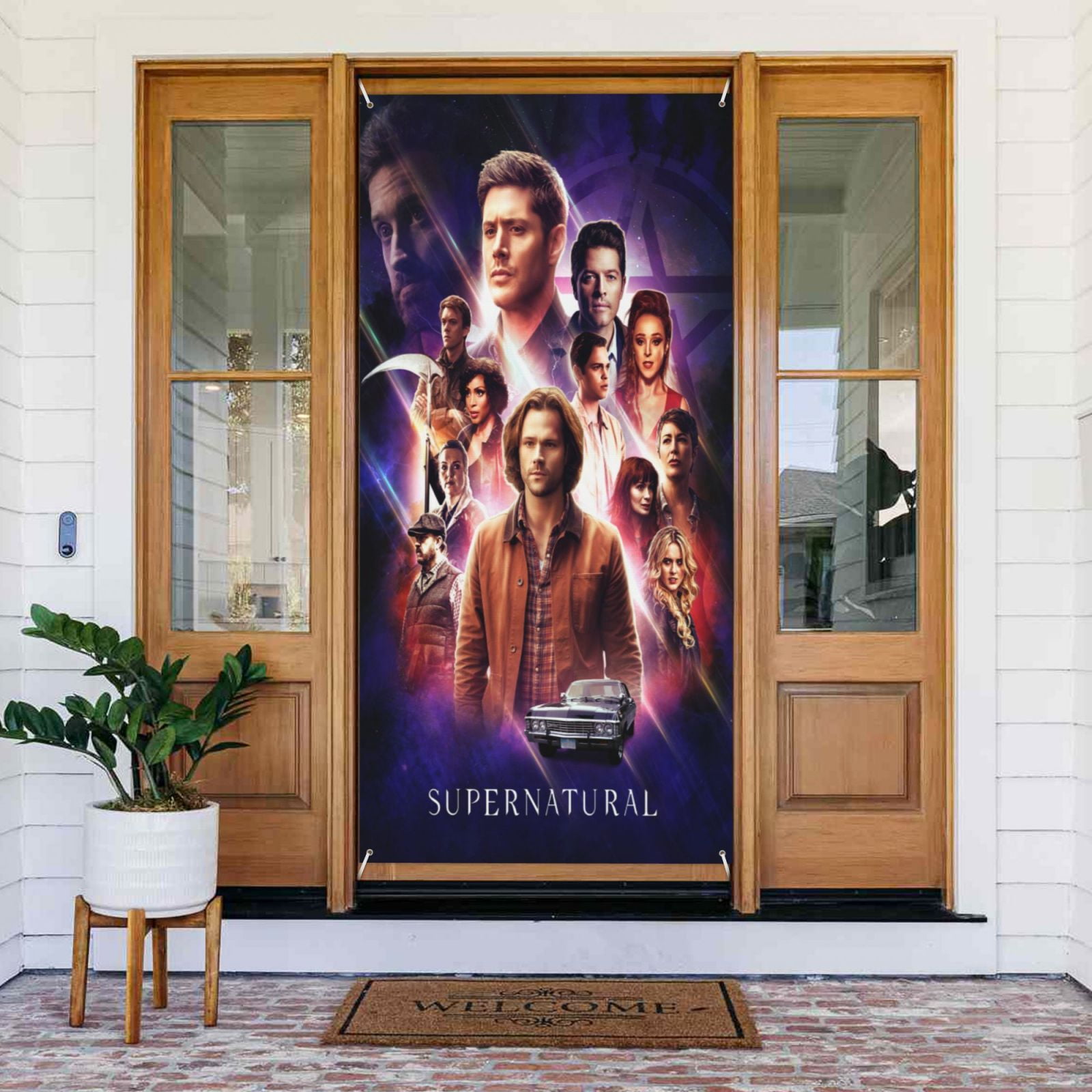 Door Cover Decoration Banner Supernatural Hanging Banner Backdrop ...