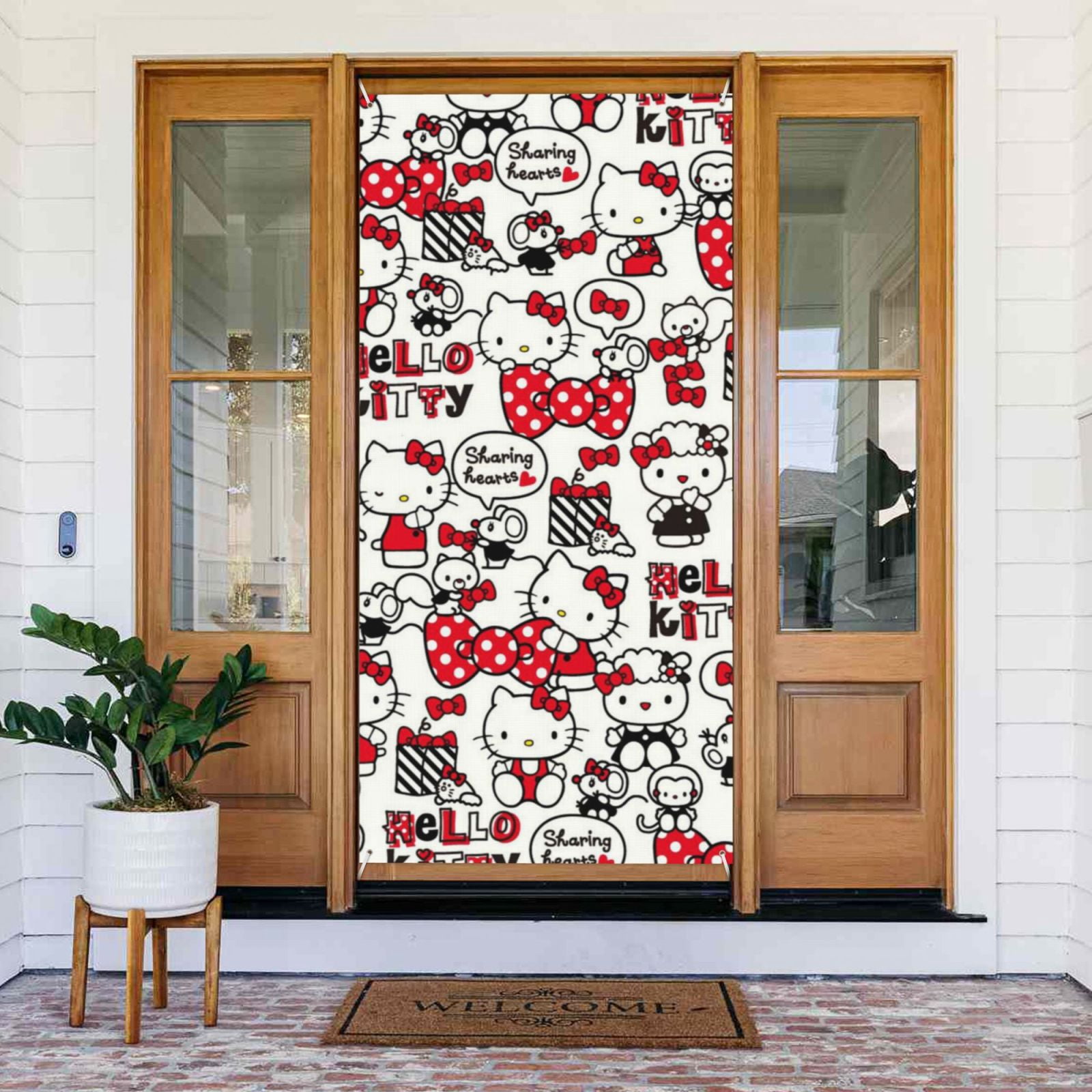 Door Cover Decoration Hello Kitty Hanging Banner Backdrop Tapestry ...