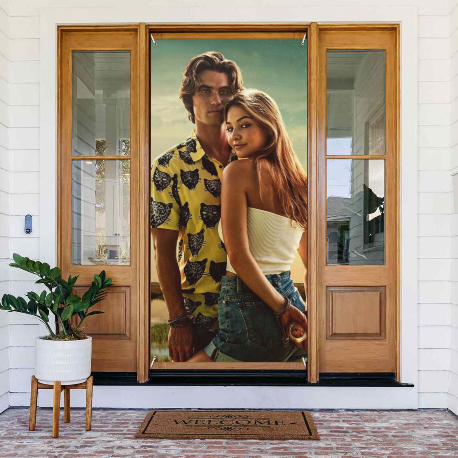 Door Cover Decoration Outer Banks John B Sarah Hanging Banner Backdrop ...