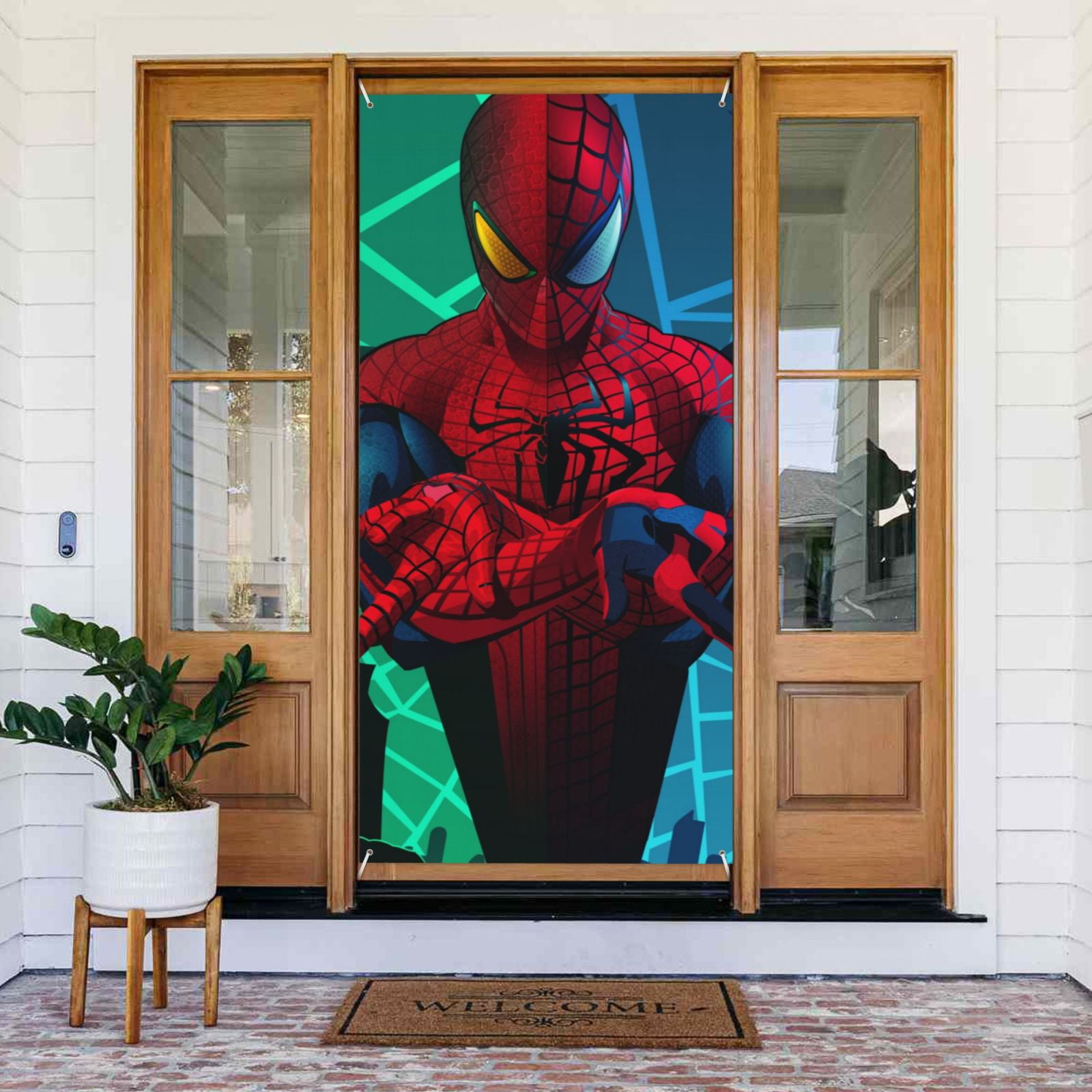 Door Cover Decoration,Spiderman Door Hanging Banner Background for Home ...