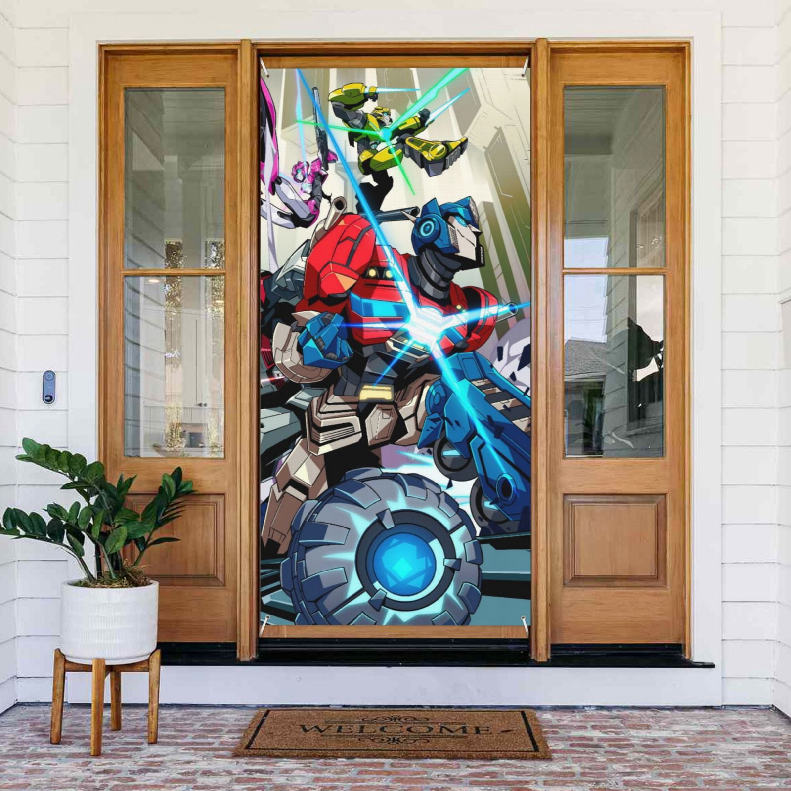 Door Cover Decoration Transformers Hanging Vertical Paper Door Banners ...