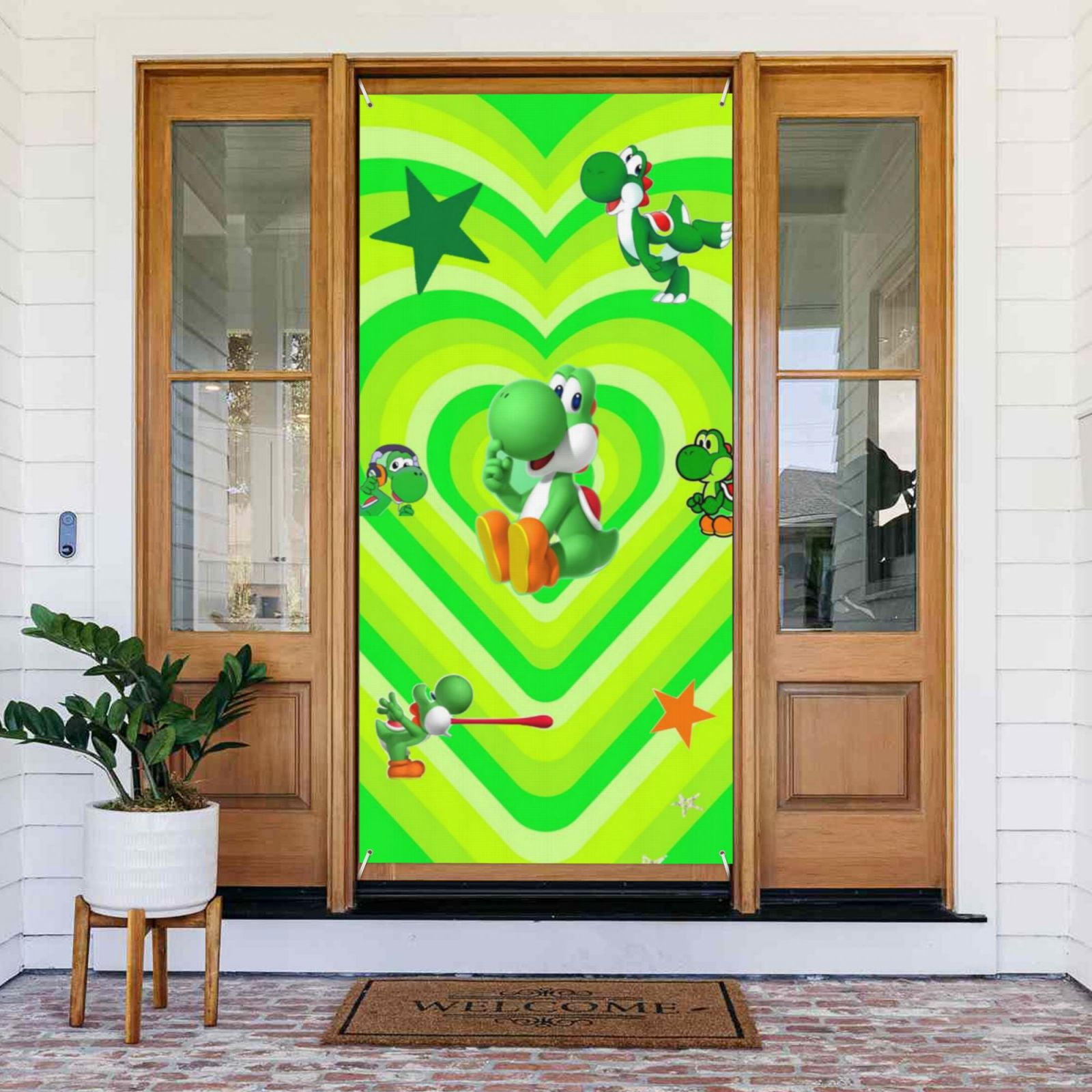 Door Cover Decoration Yoshi Mario Hanging Banner Backdrop Tapestry ...