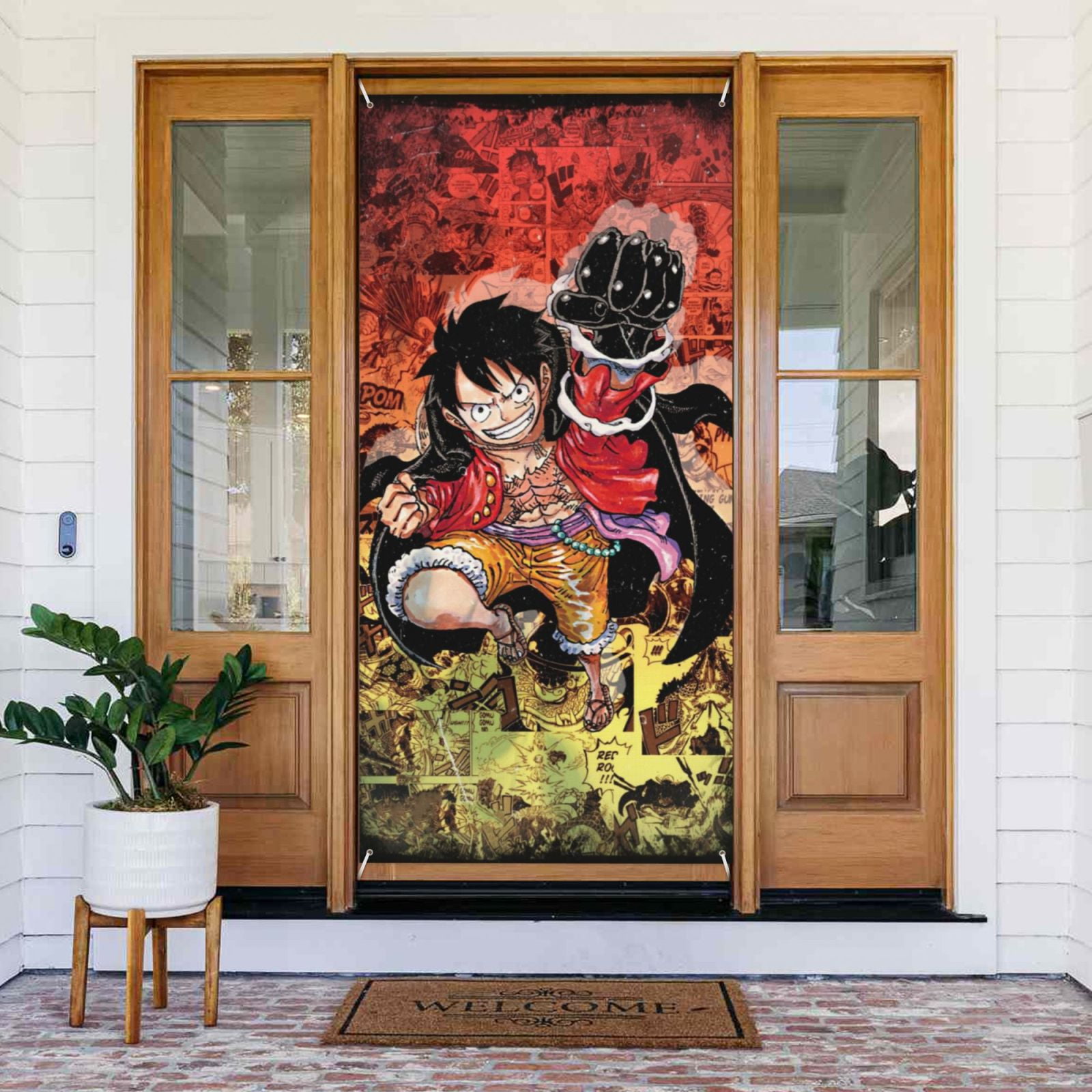 Door Cover Decorations One Piece Luffy Door Banner Porch Sign for Party ...