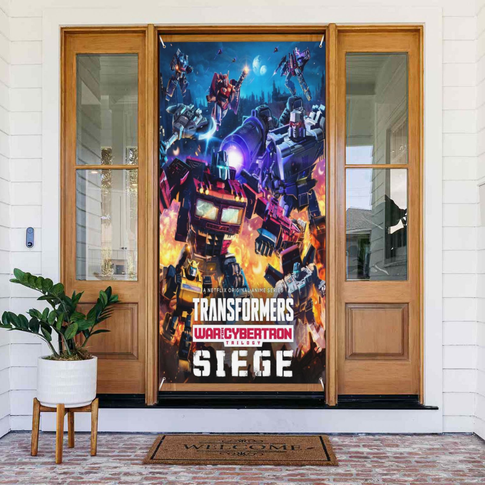 Door Cover Decorations Transformers Door Banner Porch Sign Banner For ...