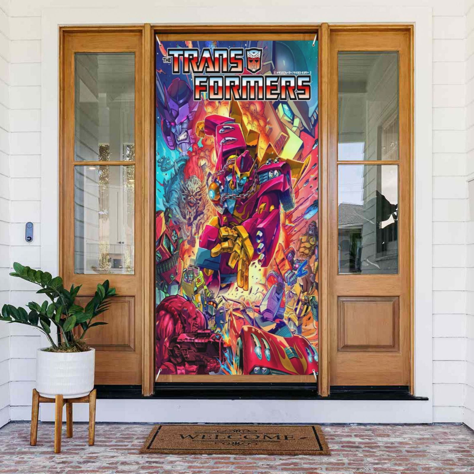 Door Cover Decorations Transformers Door Banner Porch Sign Banner For ...