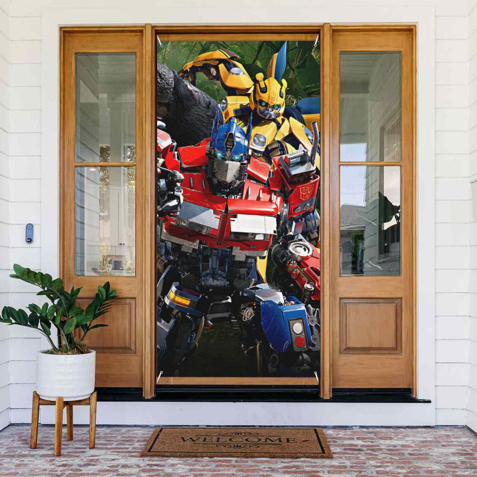 Door Cover Decorations Transformers Door Banner Porch Sign Banner For ...