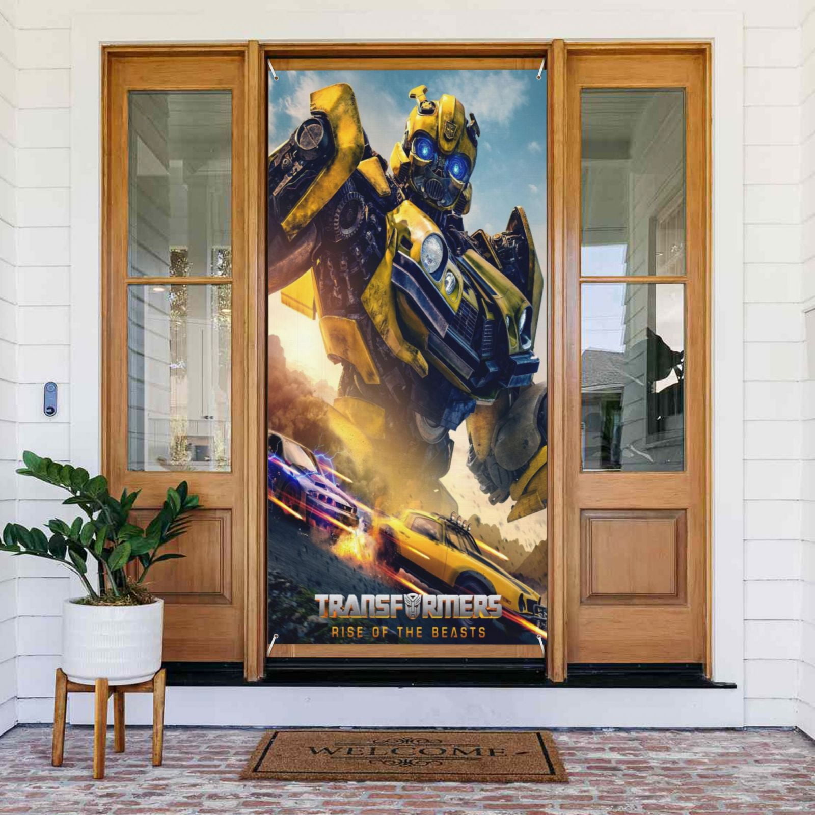 Door Cover Decorations Transformers Door Banner Porch Sign Banner For ...
