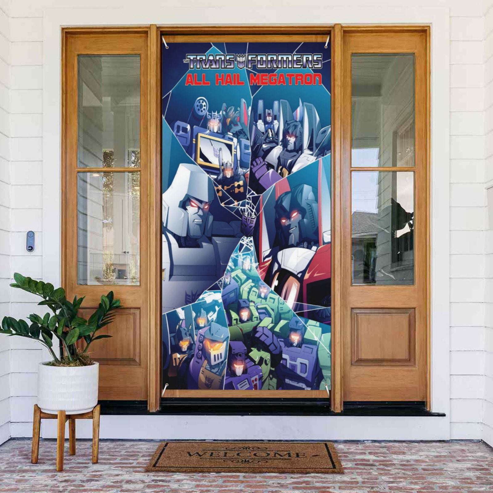 Door Cover Decorations Transformers Door Banner Porch Sign Banner For ...
