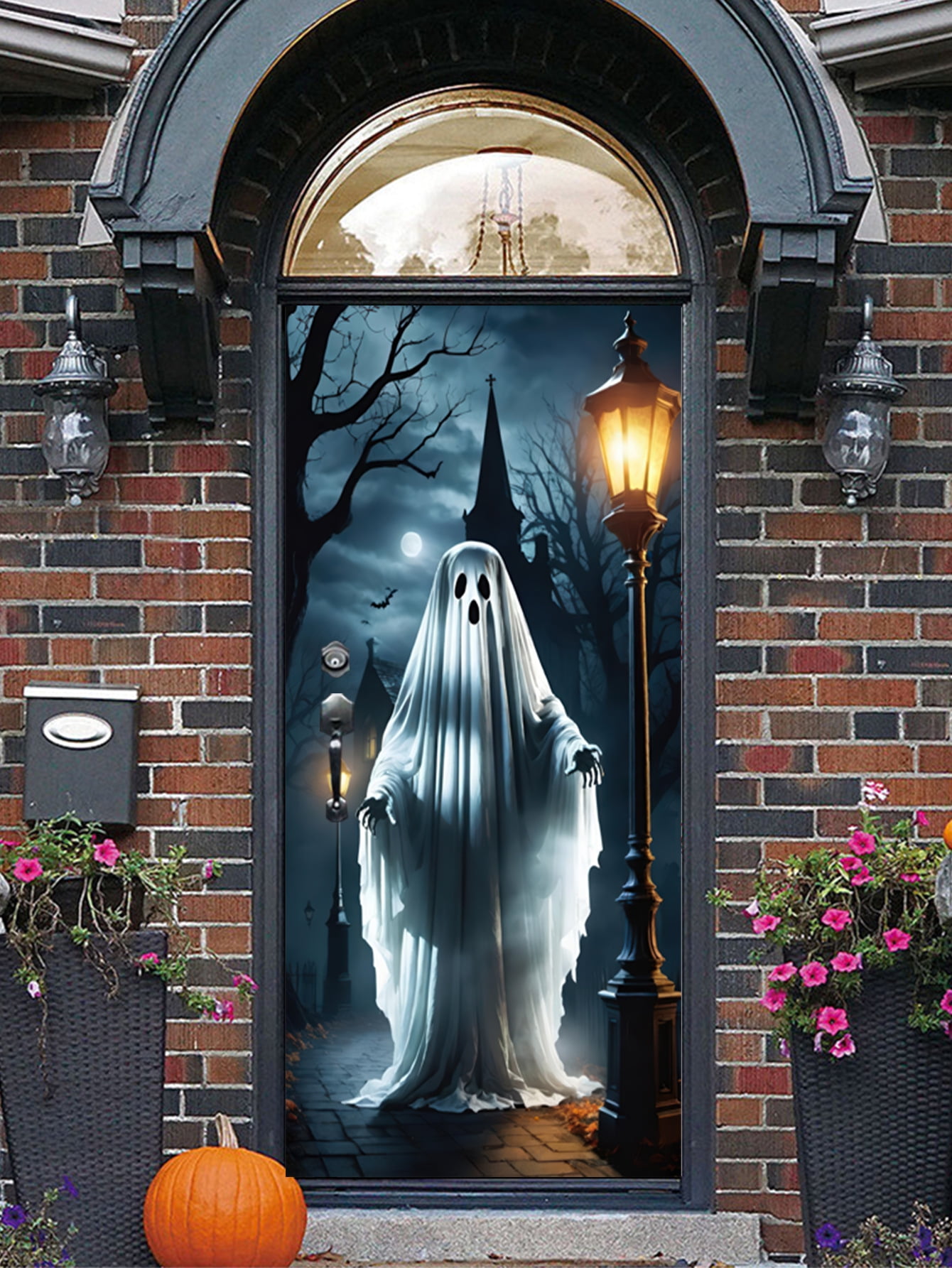Door Cover For Halloween PVC Removable Door Sticker Horrible Banner door-cover-for-halloween-pvc-removable-door-sticker-horrible-banner